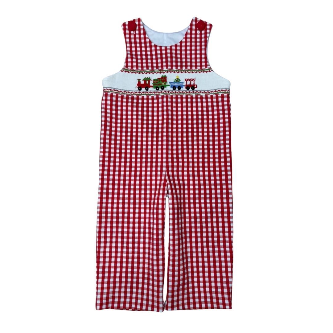Red Check Jon Jon - Christmas Train – Plaid Rabbit Gifts