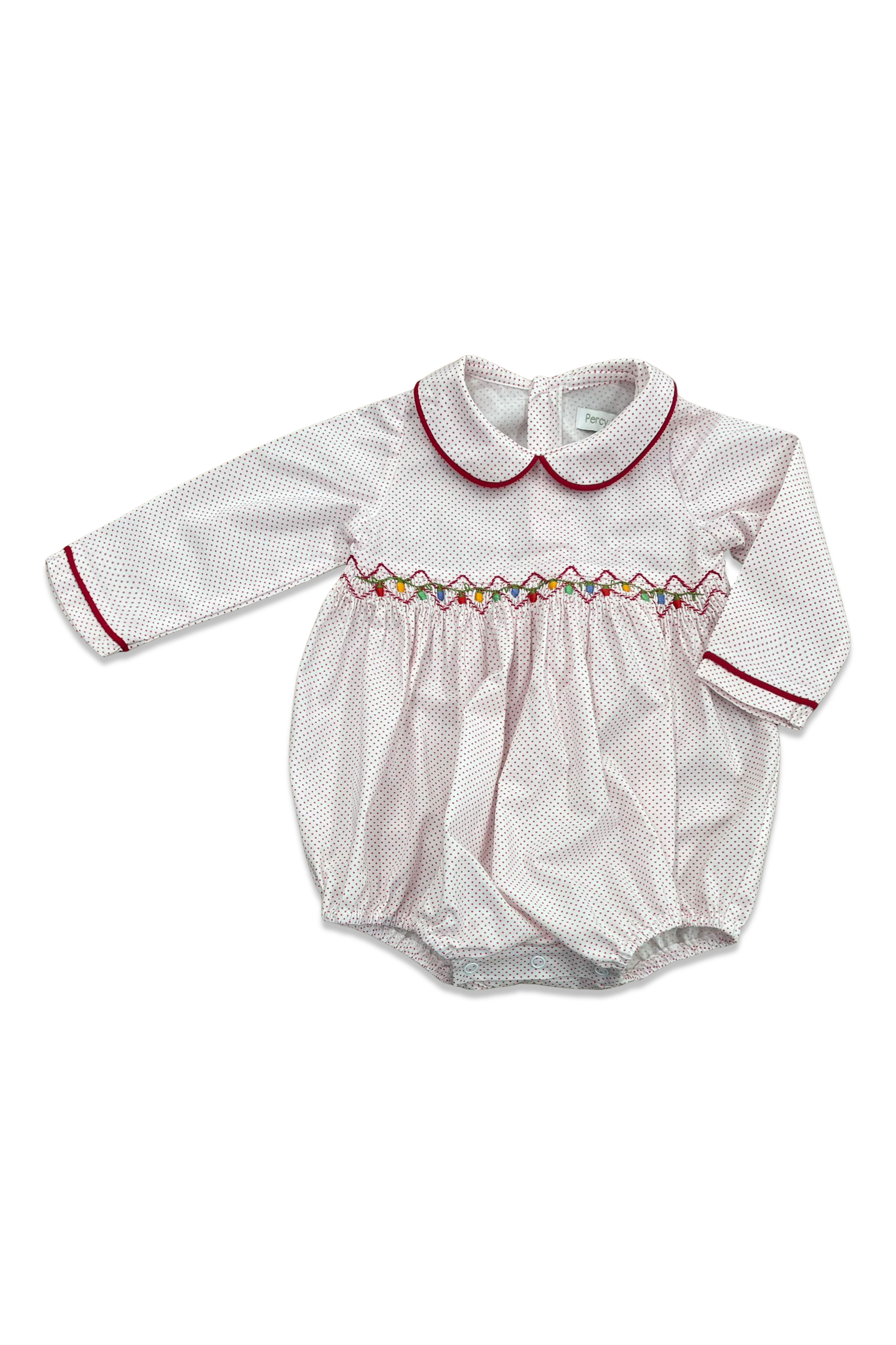 L/S Smocked Duncan Bubble - Christmas Lights – Plaid Rabbit Gifts