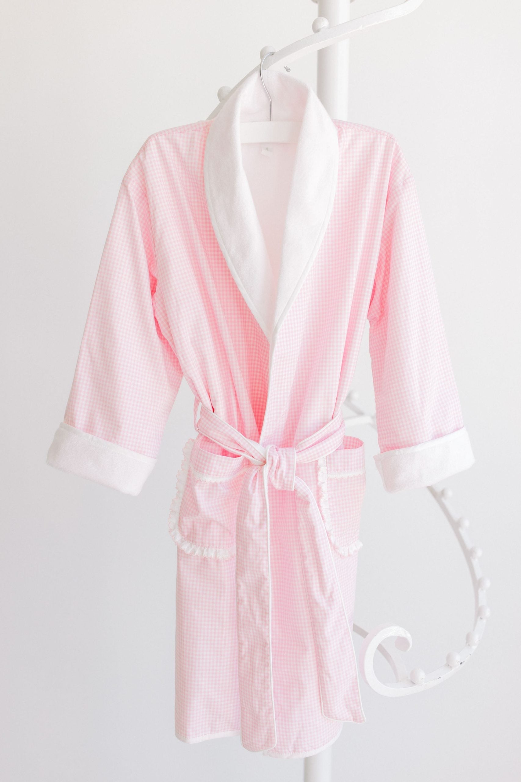 Terry Tots Pink Gingham Bath Robe – Plaid Rabbit Gifts