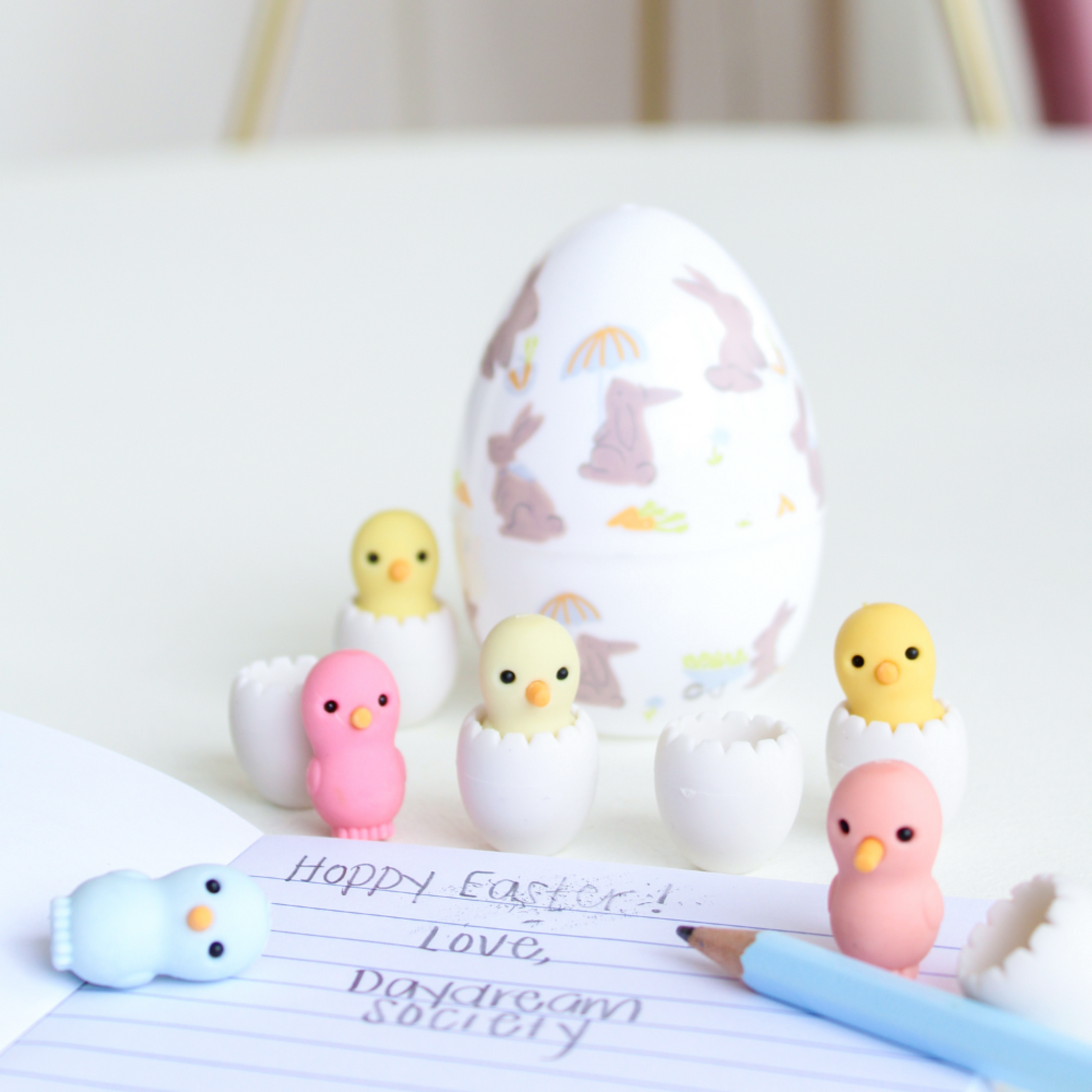 Jollity & Co Chicks Eraser Set – Plaid Rabbit Gifts