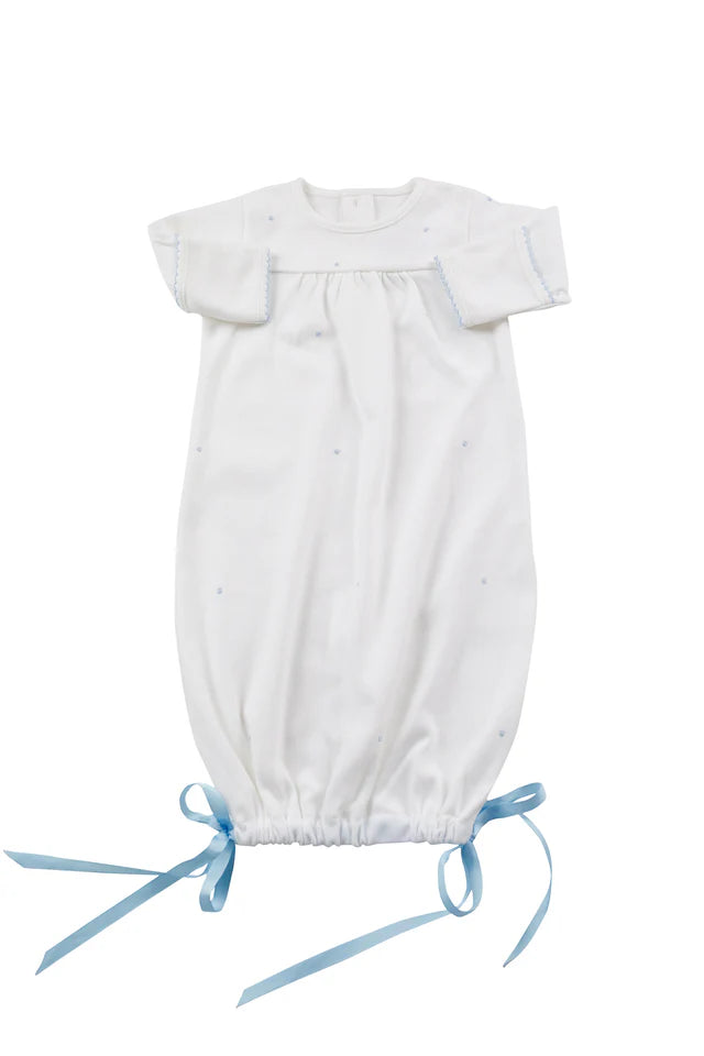 Grayson Knit Gown - Blue – Plaid Rabbit Gifts