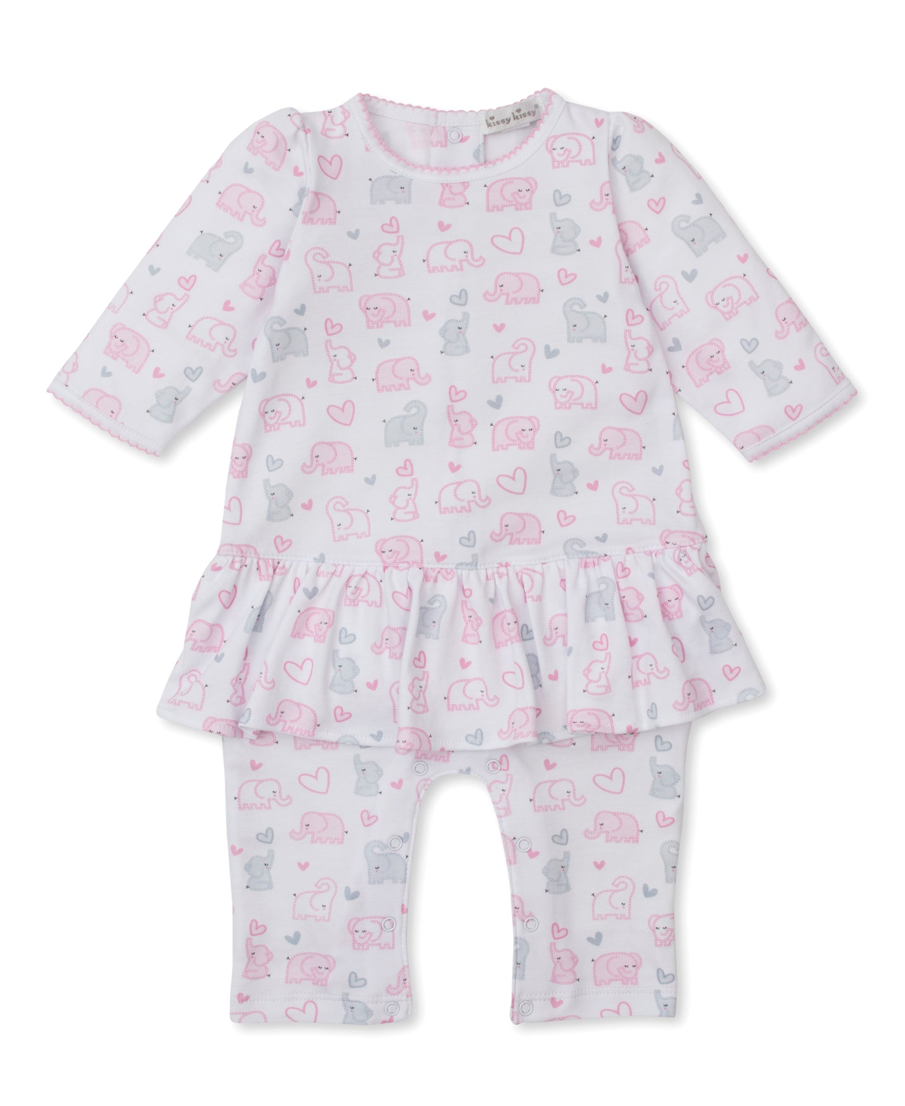 Kissy Kissy Baby Elephant Hearts Playsuit – Plaid Rabbit Gifts