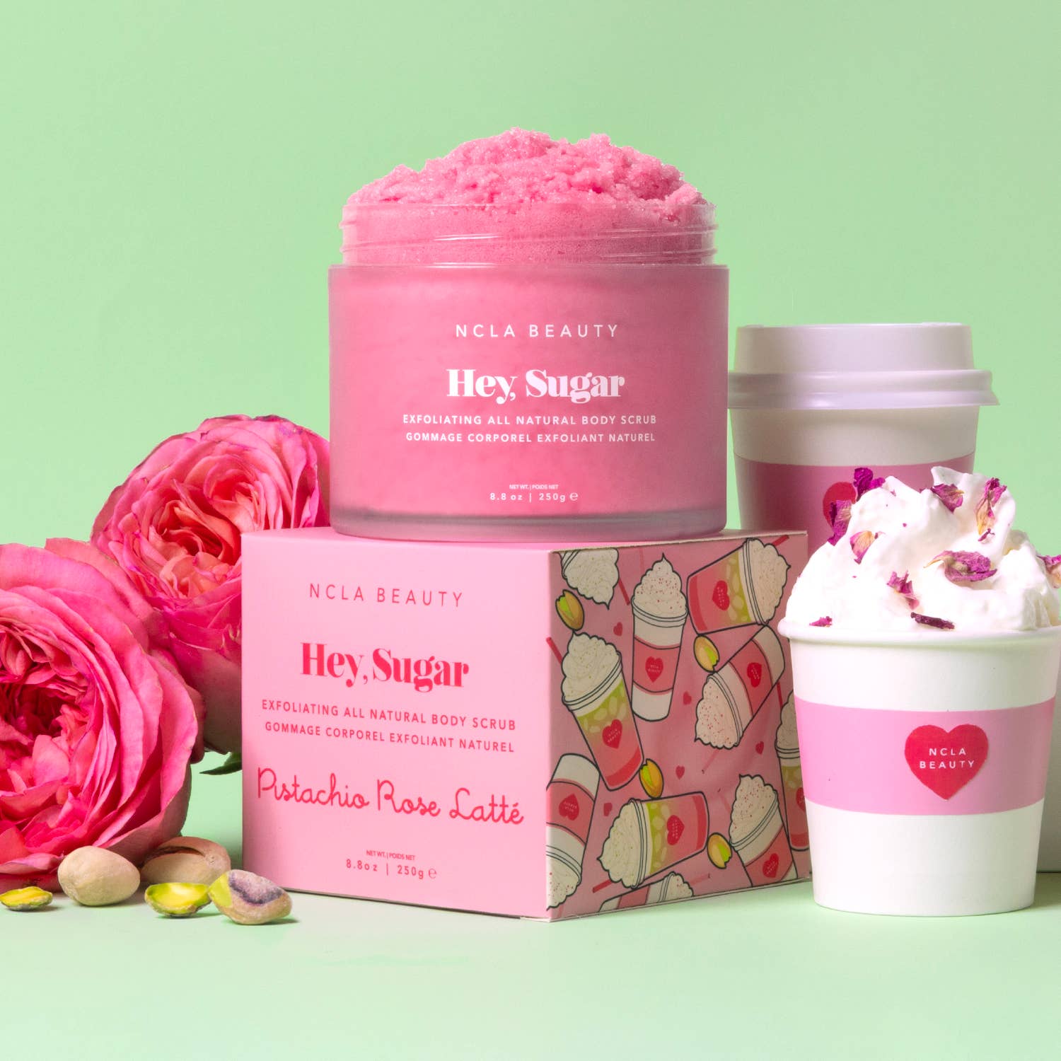 NCLA Beauty Valentine's Day Body Scrub - Pistachio Rose Latte – Plaid ...